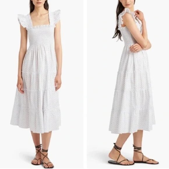 Hill House | Dresses | Hill House The Ellie Nap Dress In Whiteblue Swiss Dot Size Medium | Poshmark